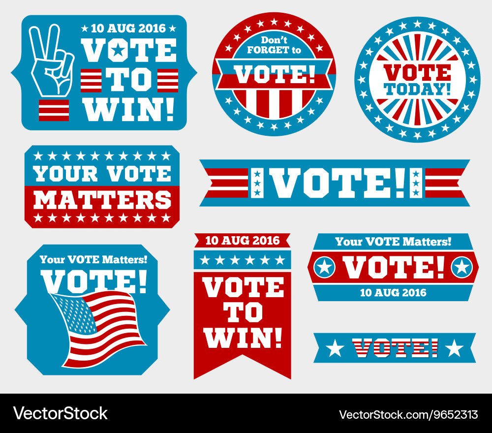 Presidential Election 2016 Badges & Labels Vector Image