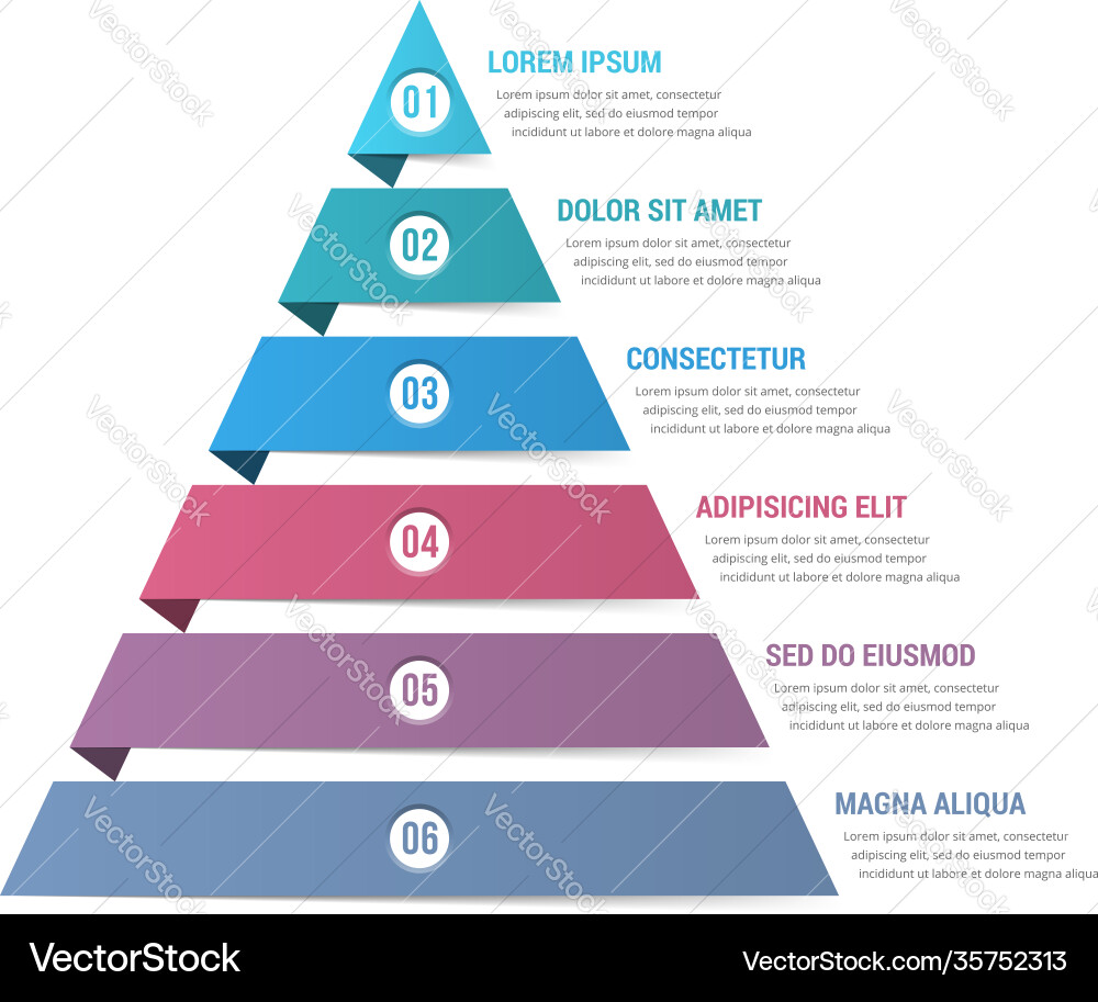 Pyramid Infographic Template Royalty Free Vector Image