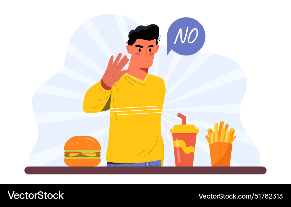 Rejection of fast food – Royalty-Free Vector | VectorStock