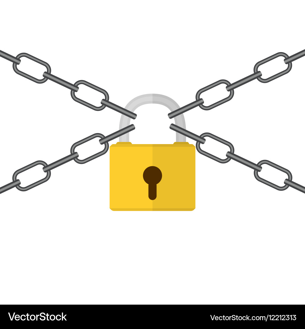 Security Padlock and Chain Royalty Free Vector Image