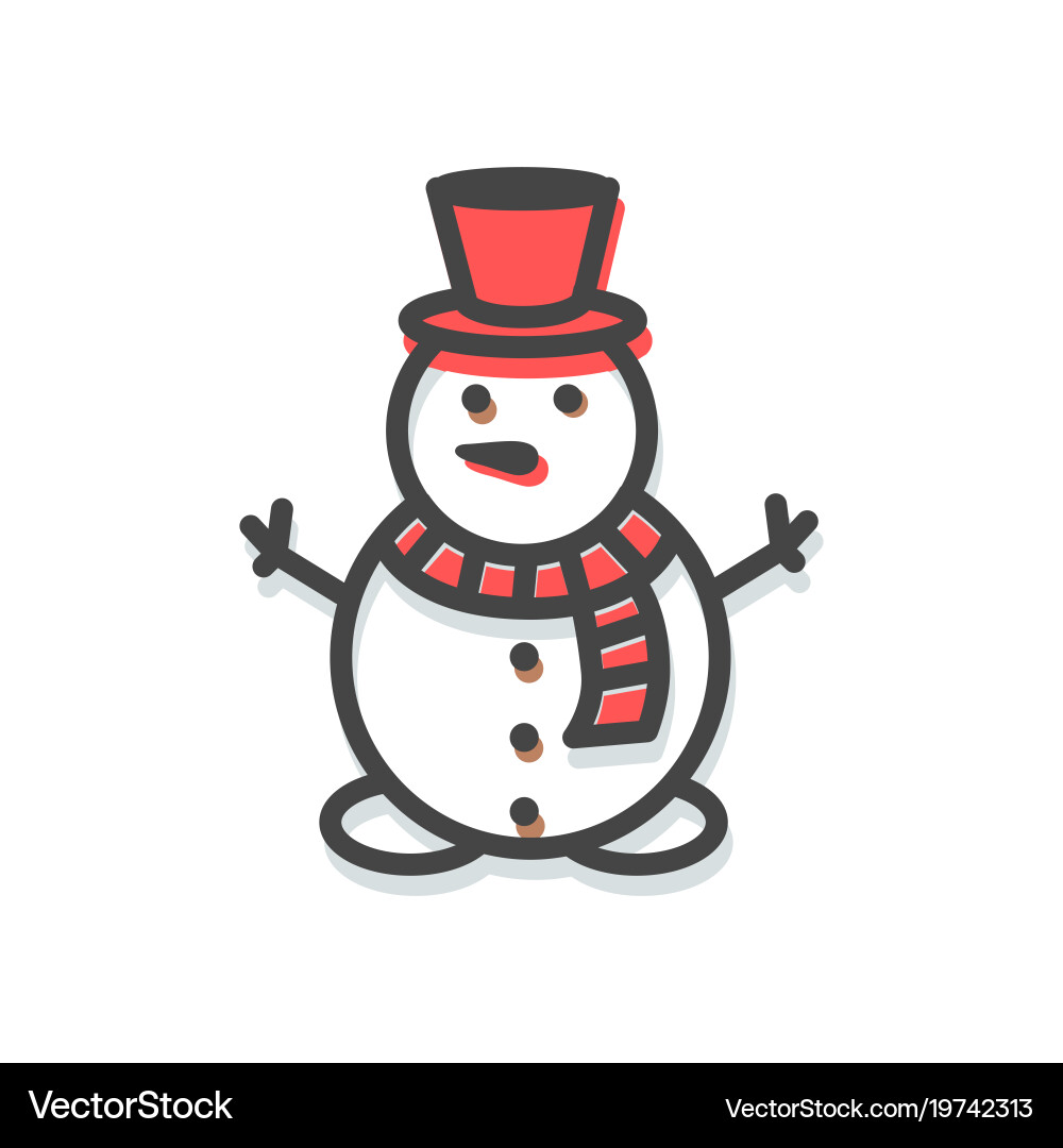 Snowman small icon christmas Royalty Free Vector Image