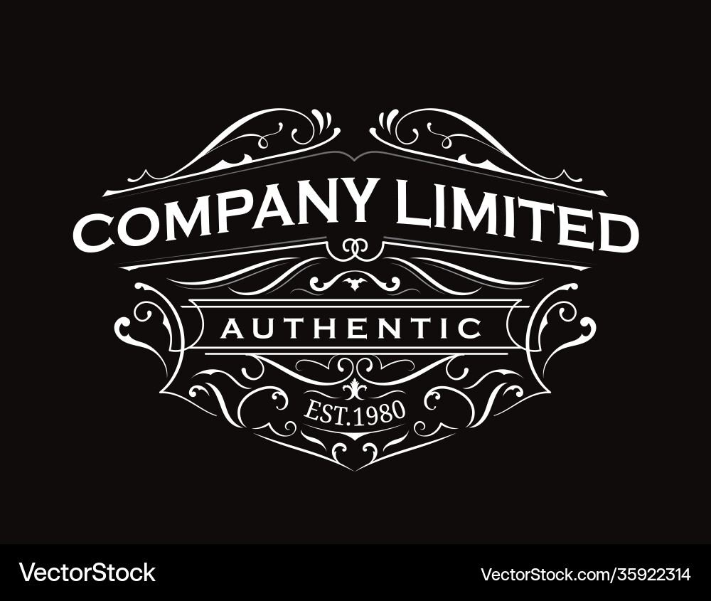 Antique label typography vintage frame logo design