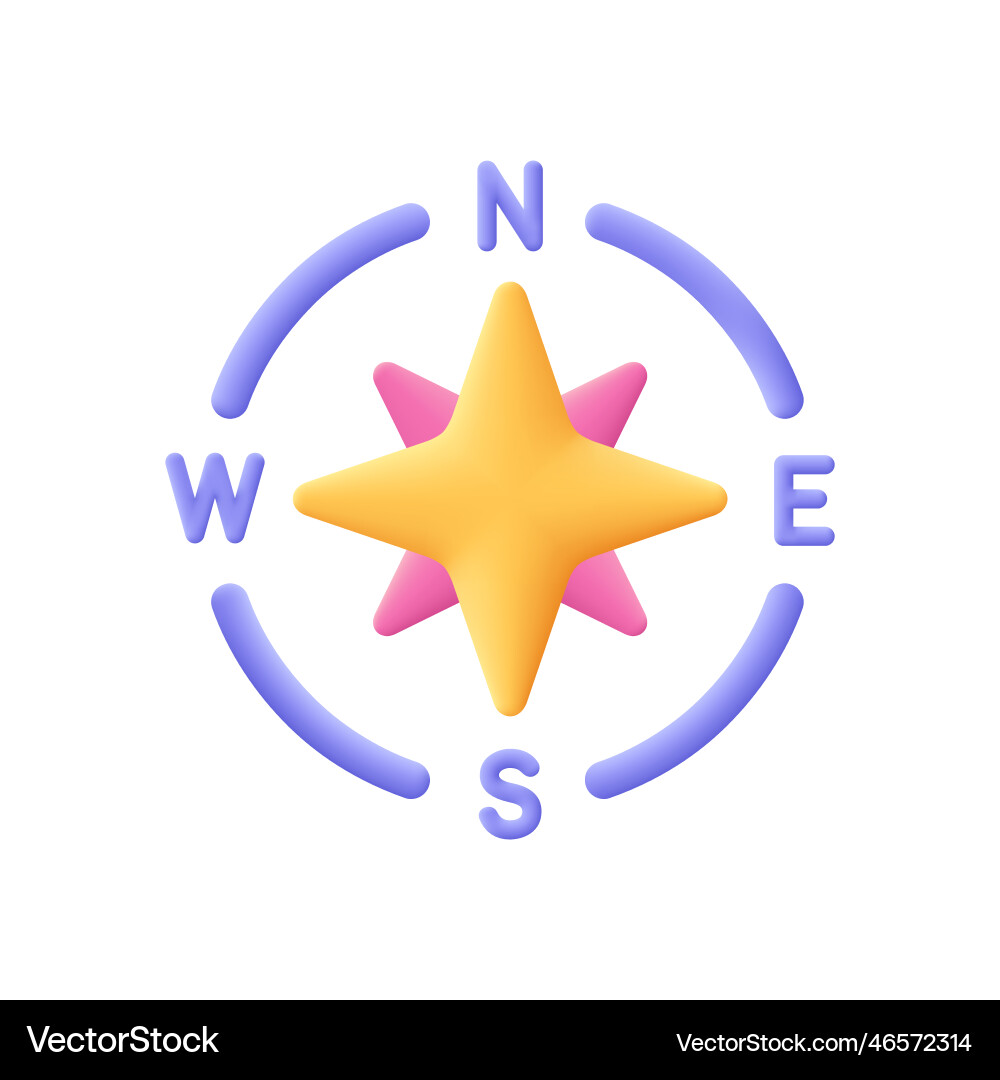 Cardinal points star four directions Royalty Free Vector