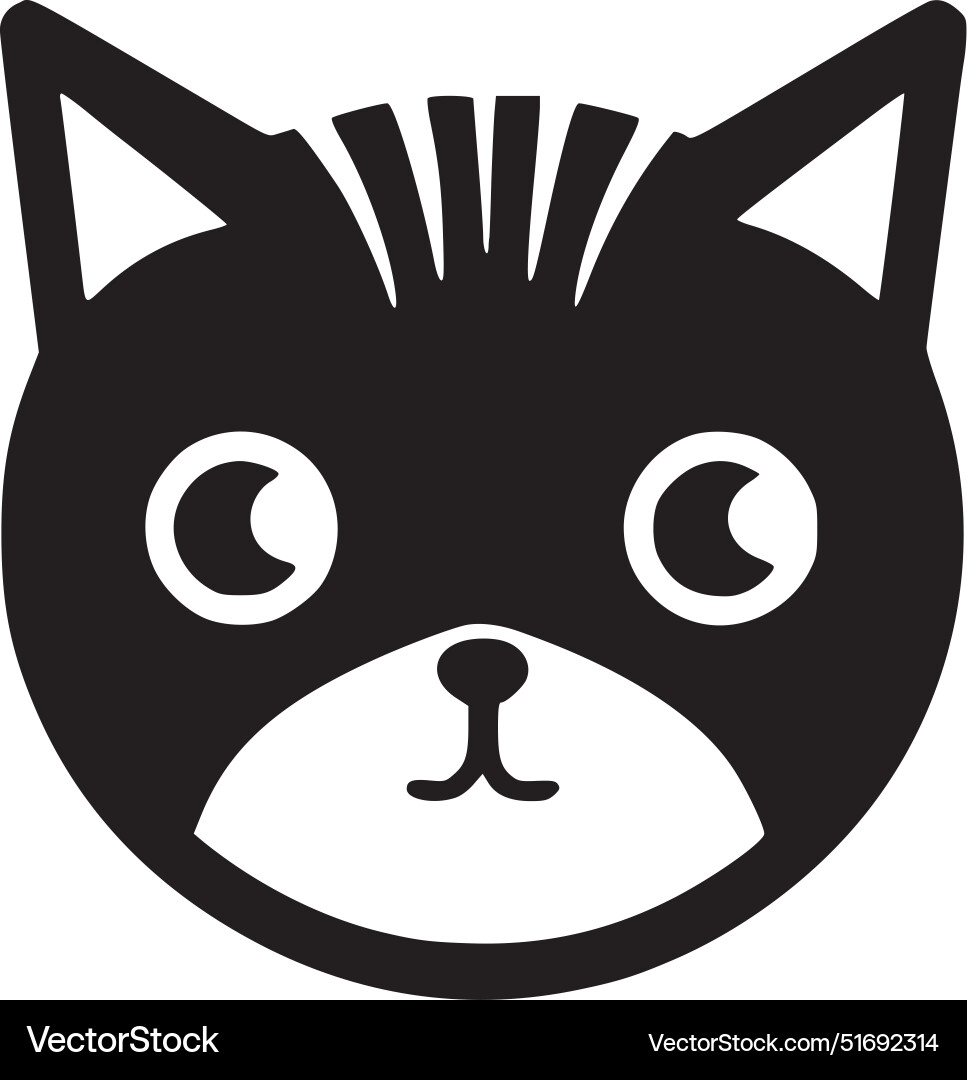 Cat - black and white Royalty Free Vector Image