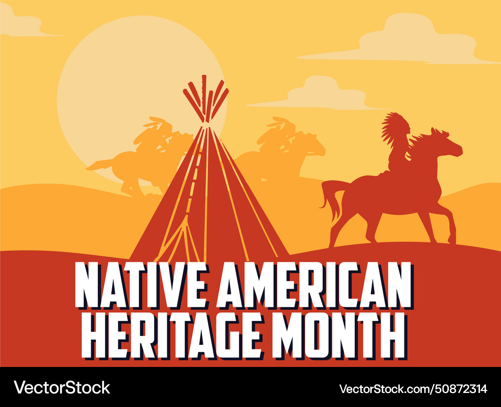 Celebrating native american heritage month Vector Image