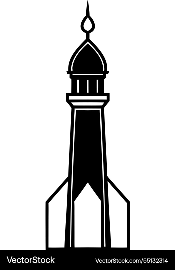 Elegant mosque minaret Royalty Free Vector Image