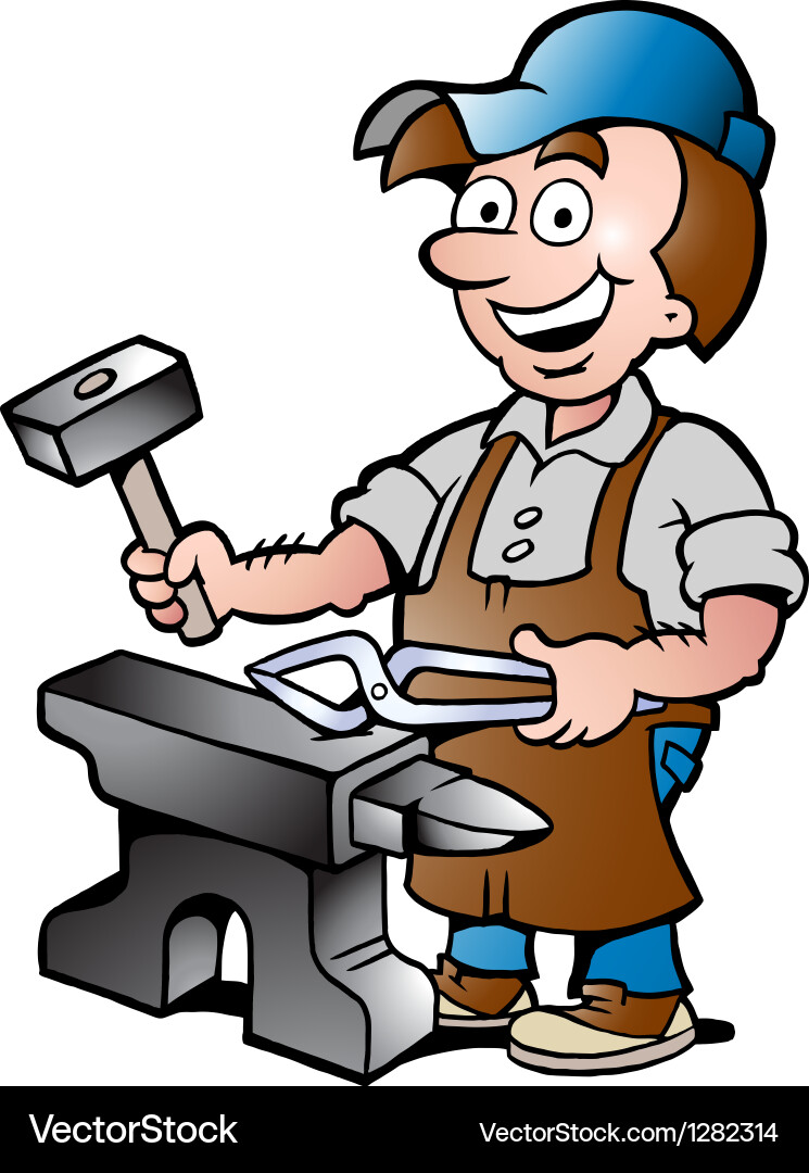 Happy blacksmith worker Royalty Free Vector Image