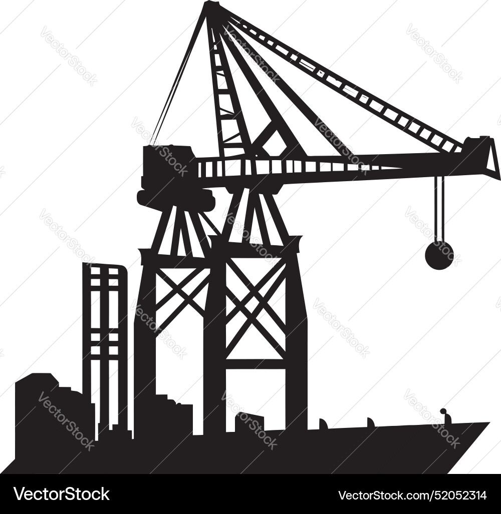 Harbor freight handler symbol shipping port crane Vector Image