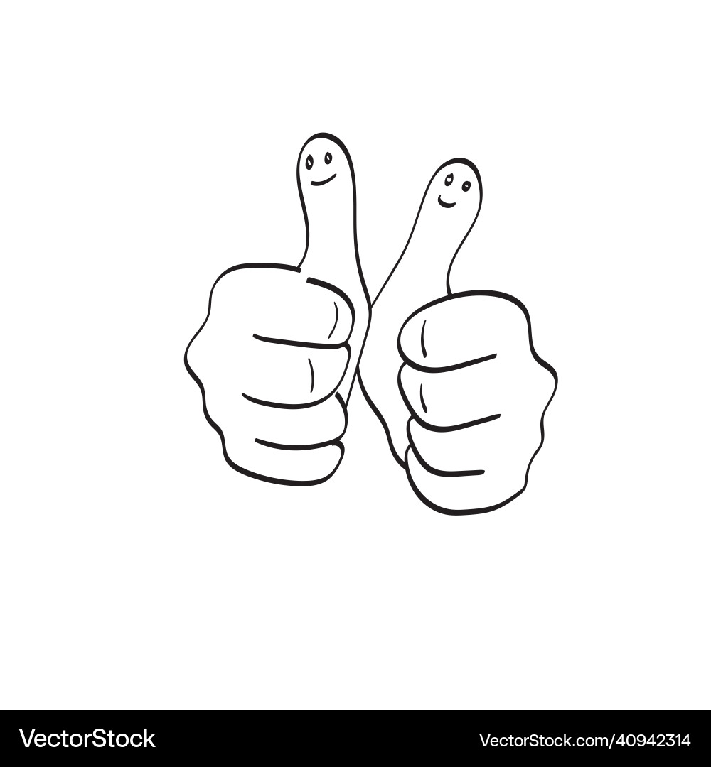 Two Thumbs Up Vector Two Thumbs Up Svg Etsy