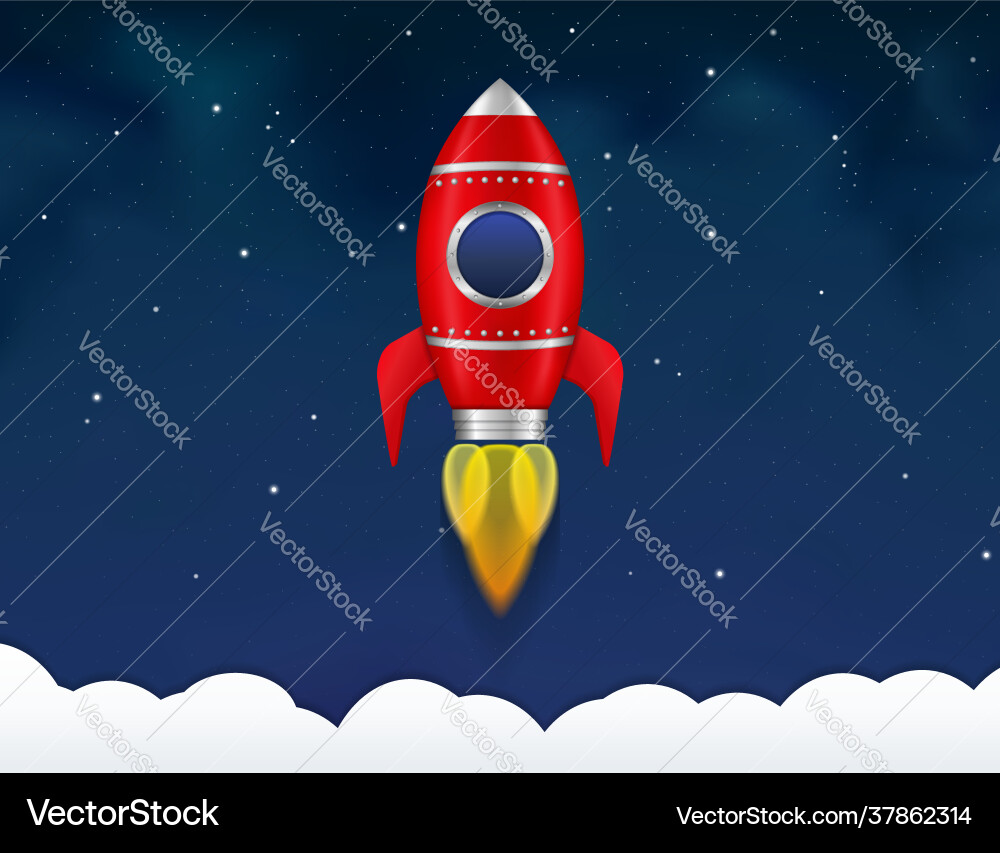 Red rocket Royalty Free Vector Image - VectorStock