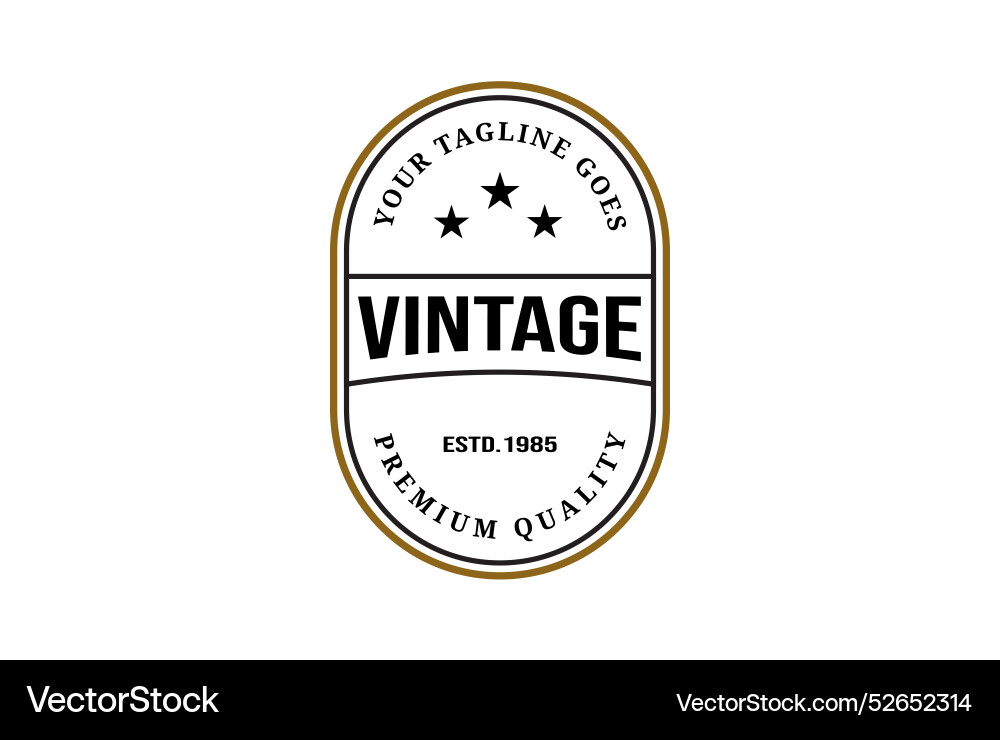 Retro vintage oval stamp label logo design Vector Image