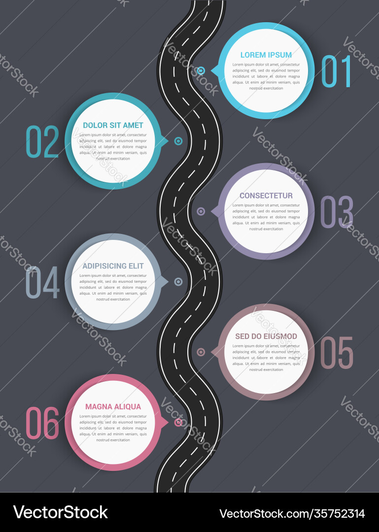 Road infographics Royalty Free Vector Image - VectorStock
