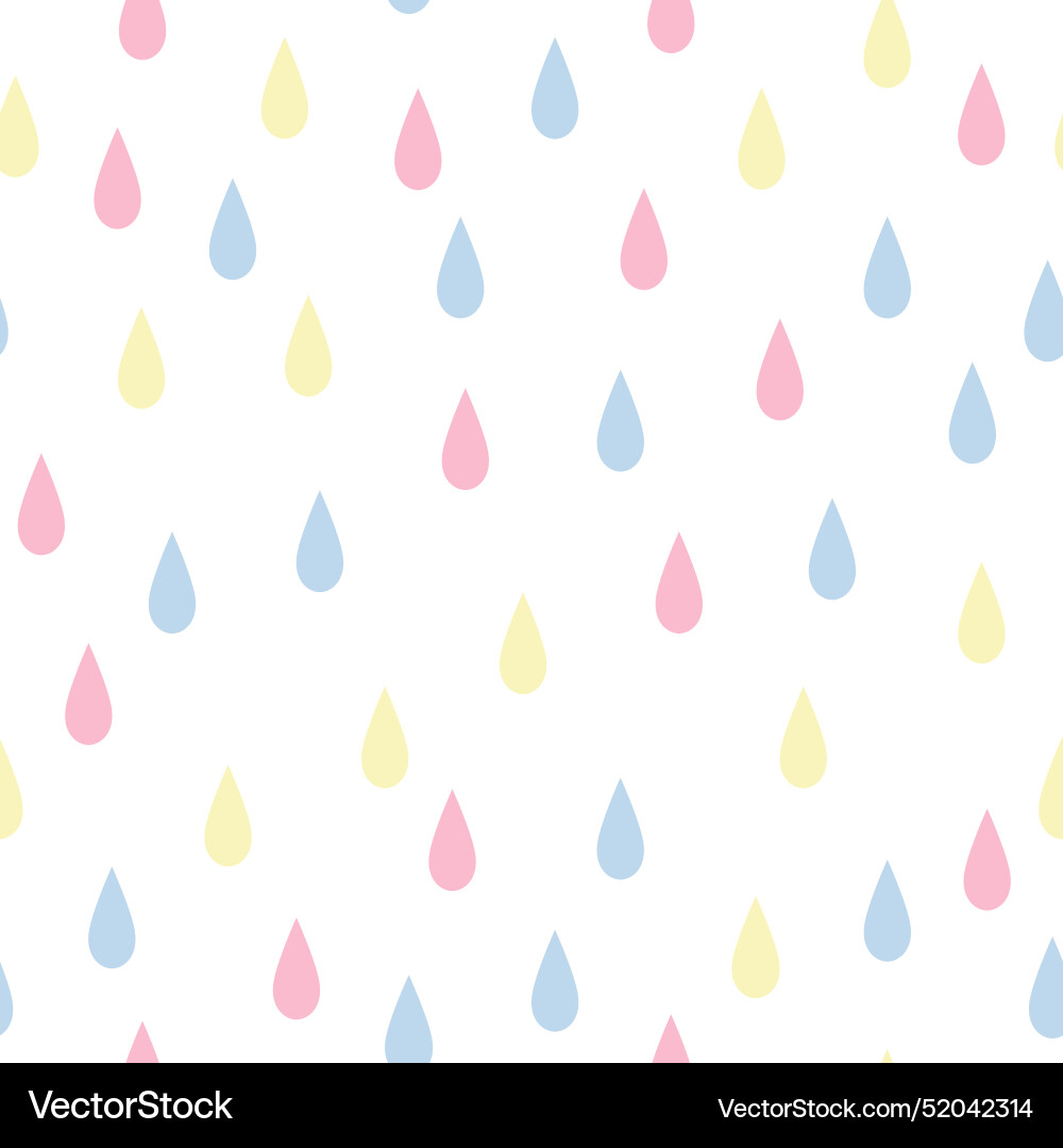 Seamless rain pattern colorful water drops Vector Image
