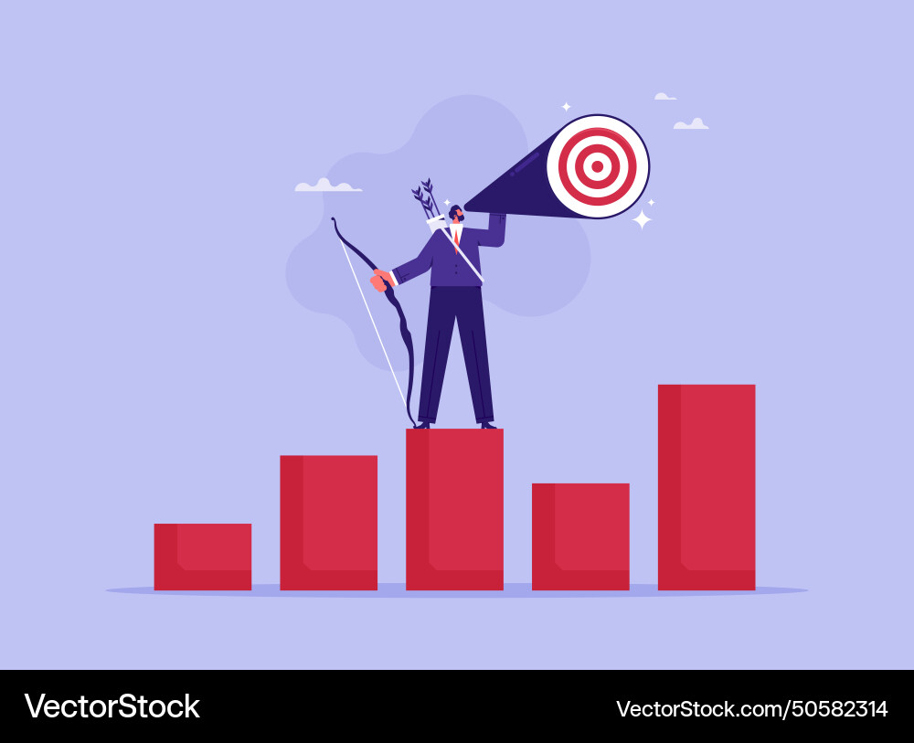 Search for business target or goal concept Vector Image