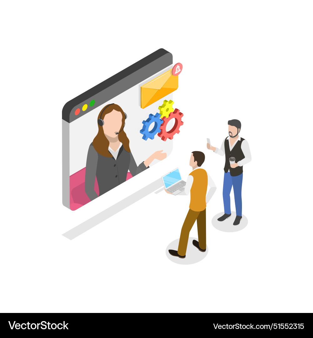 3d isometric flat of software Royalty Free Vector Image