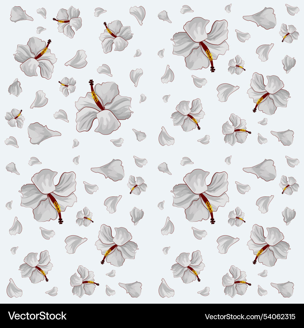 Beautiful white floral print Royalty Free Vector Image