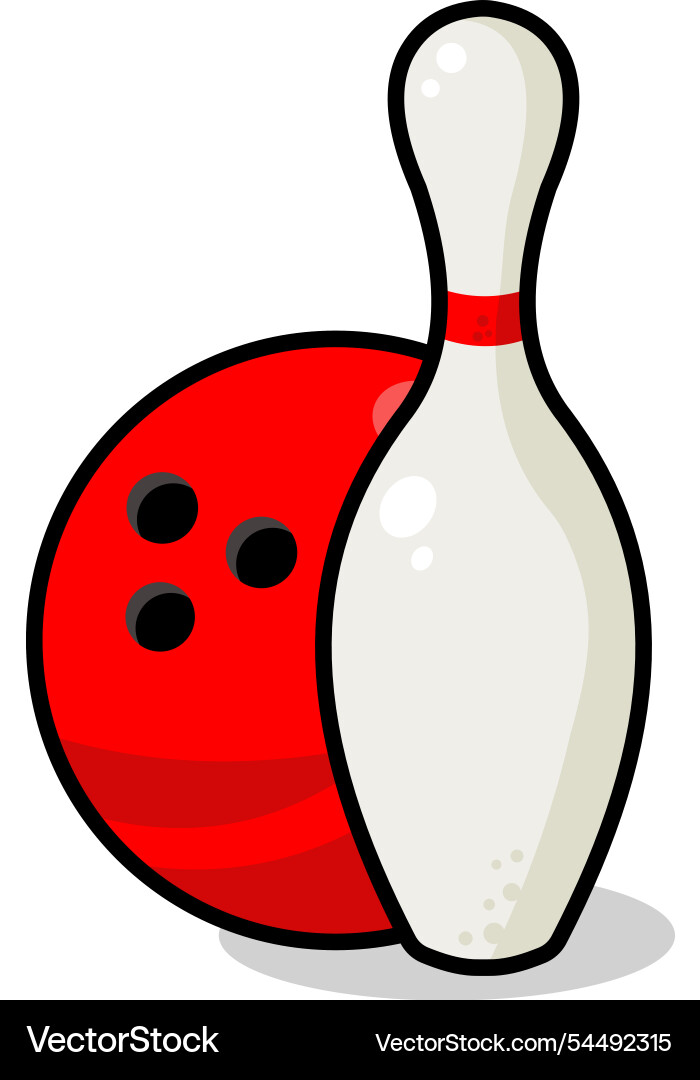 Bowling ball and pins Royalty Free Vector Image