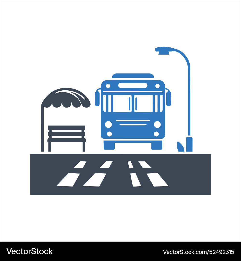 Bus stop icon terminal Royalty Free Vector Image