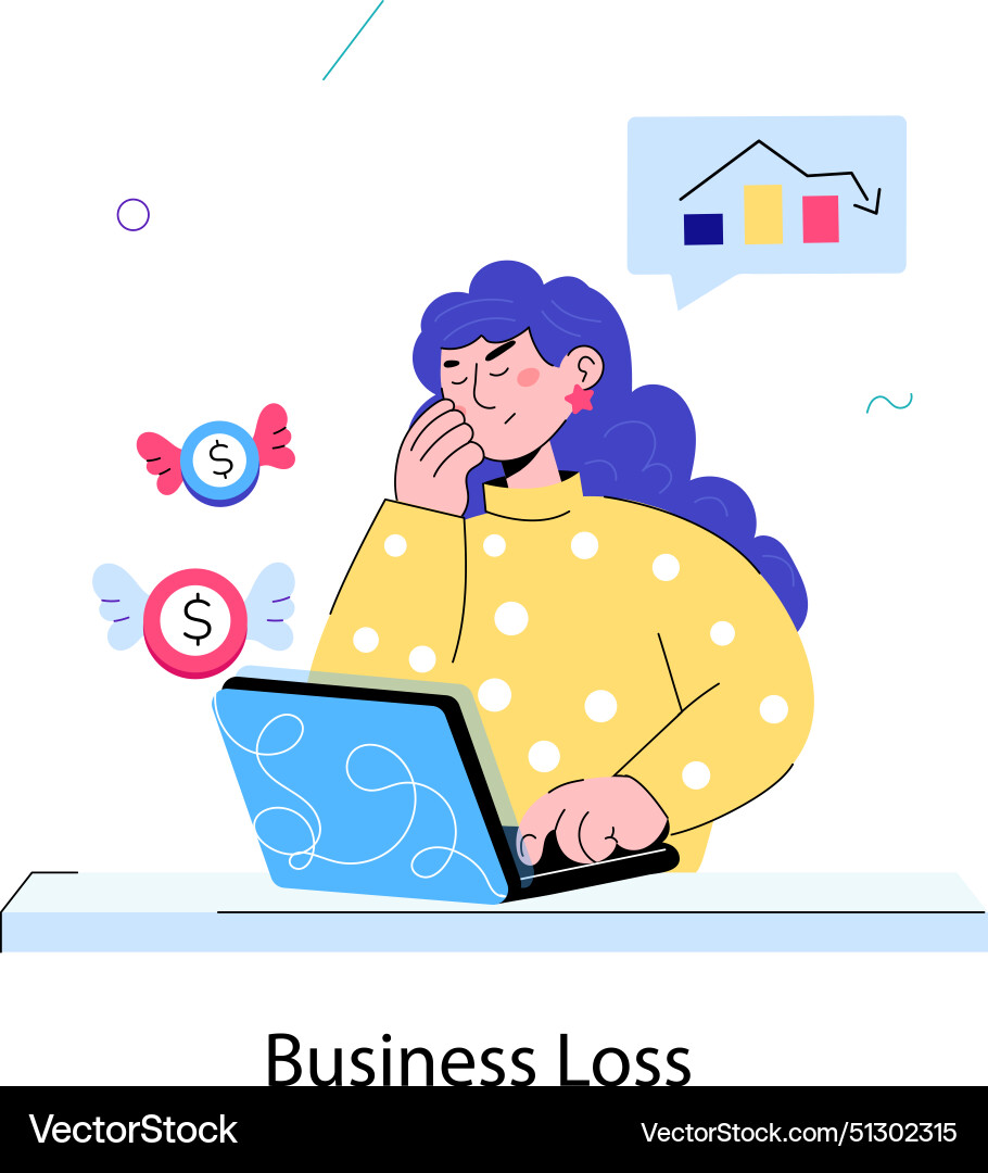 Business loss Royalty Free Vector Image - VectorStock