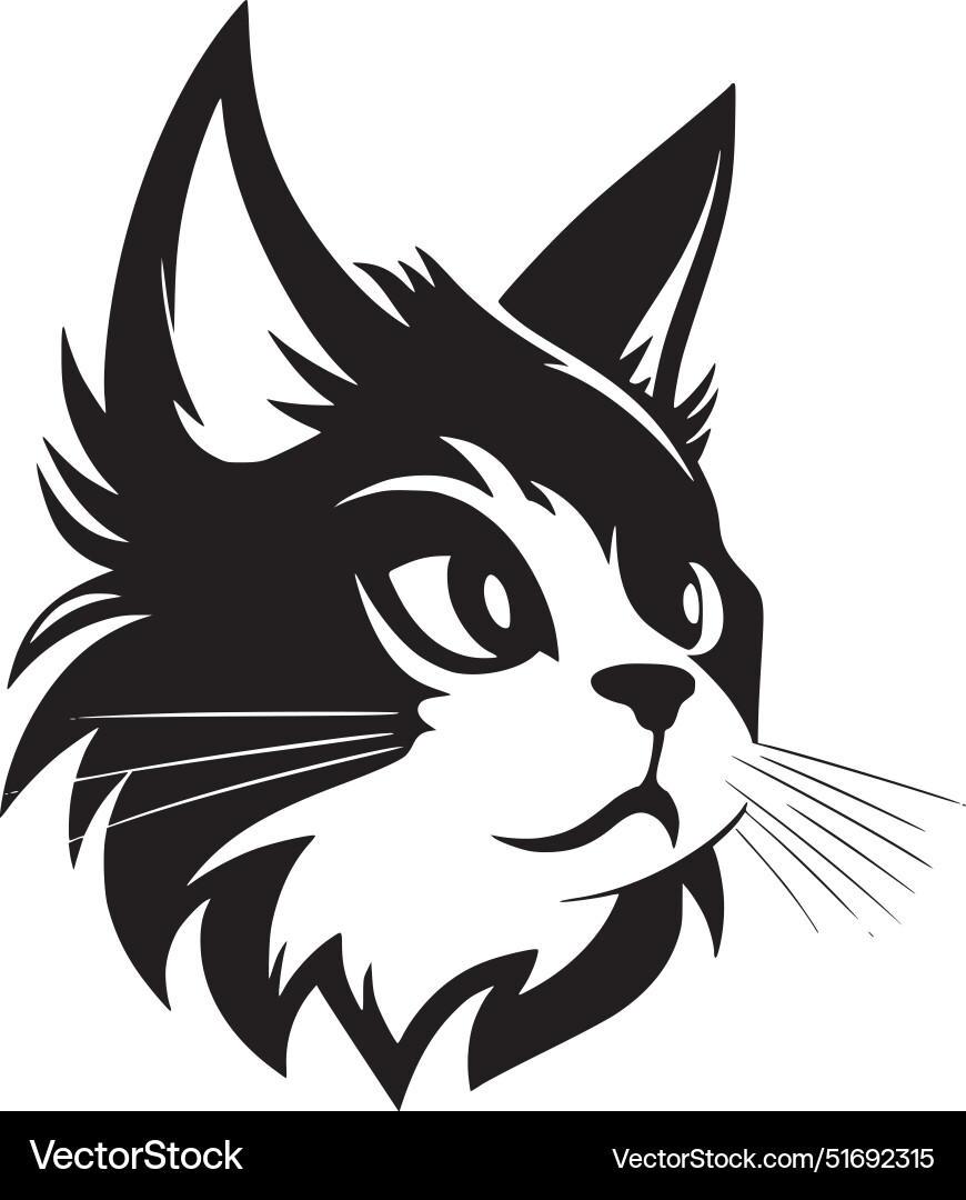 Cat - black and white isolated icon Royalty Free Vector