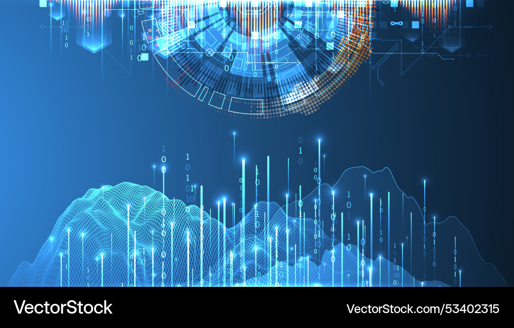 Data science scientific-technological background Vector Image