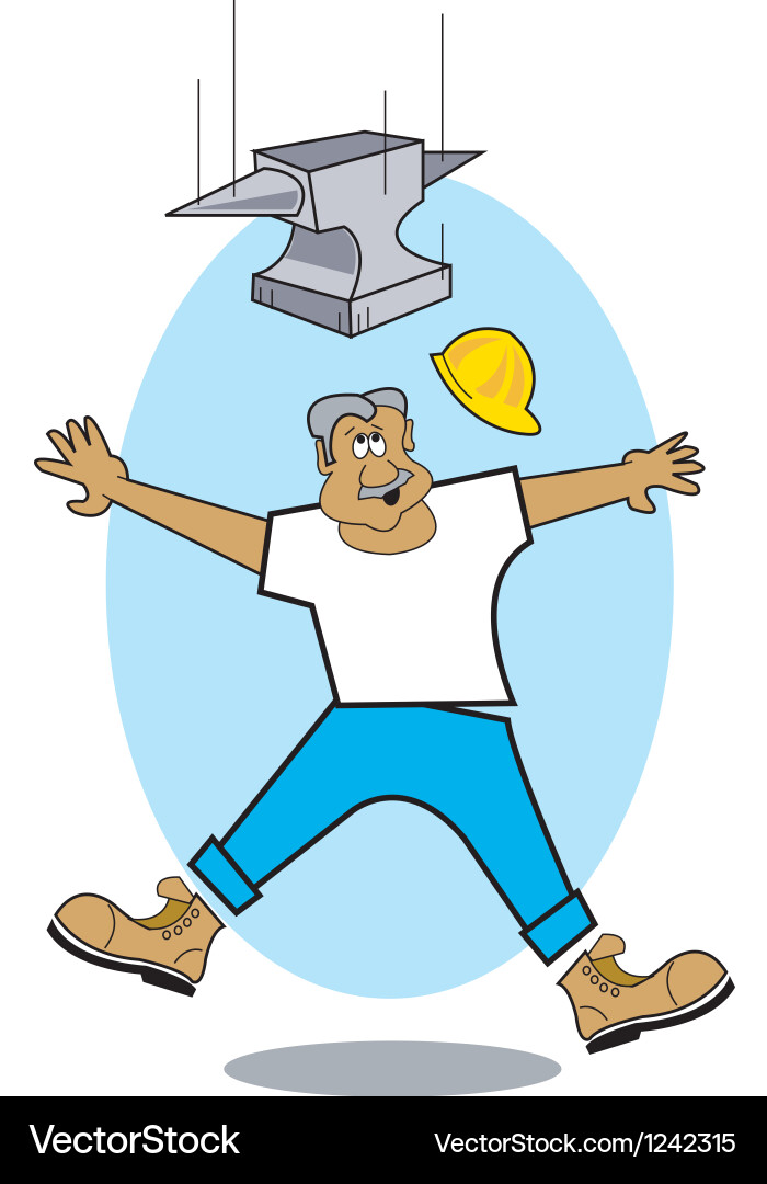 Falling anvil Royalty Free Vector Image - VectorStock