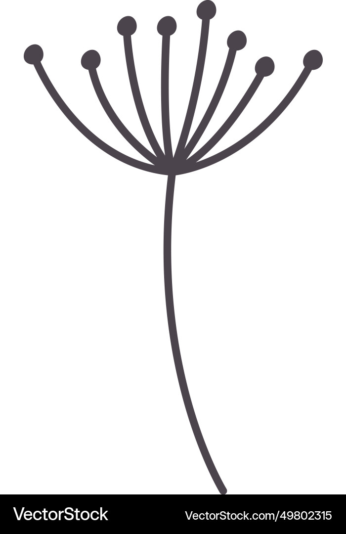 Flower With Stem Outline Clipart