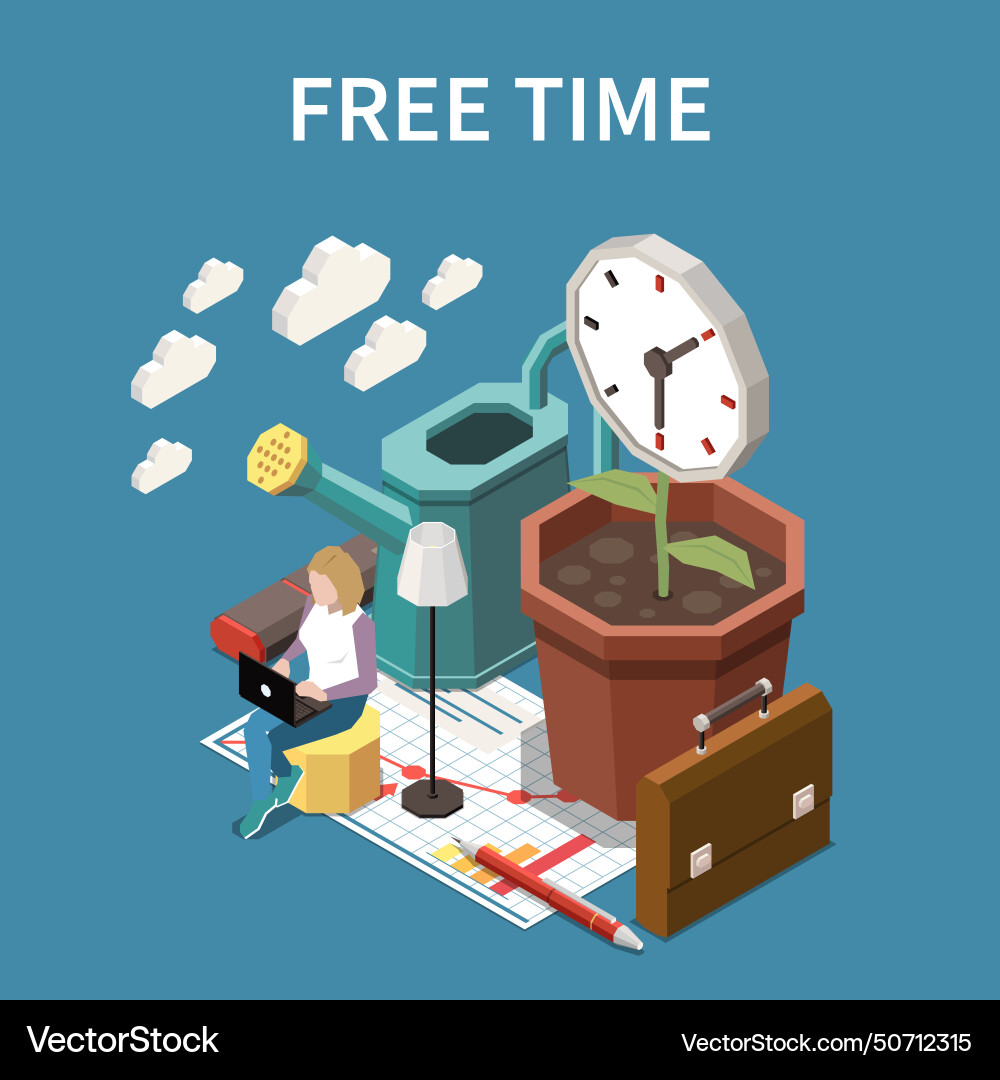 Free time concept Royalty Free Vector Image - VectorStock