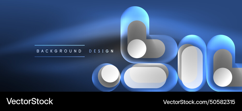 Glowing round shapes abstract background template Vector Image