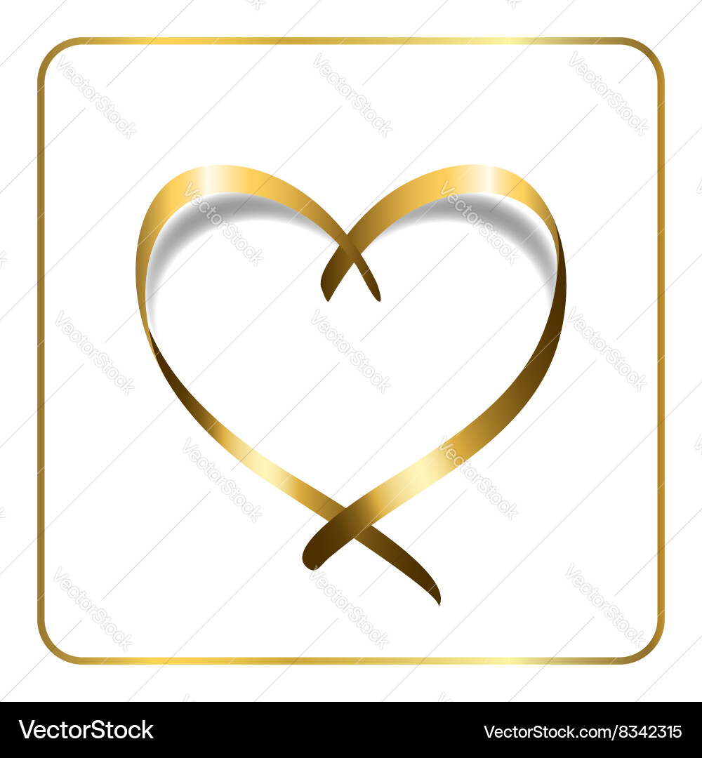 Gold heart ribbon 1 Royalty Free Vector Image - VectorStock