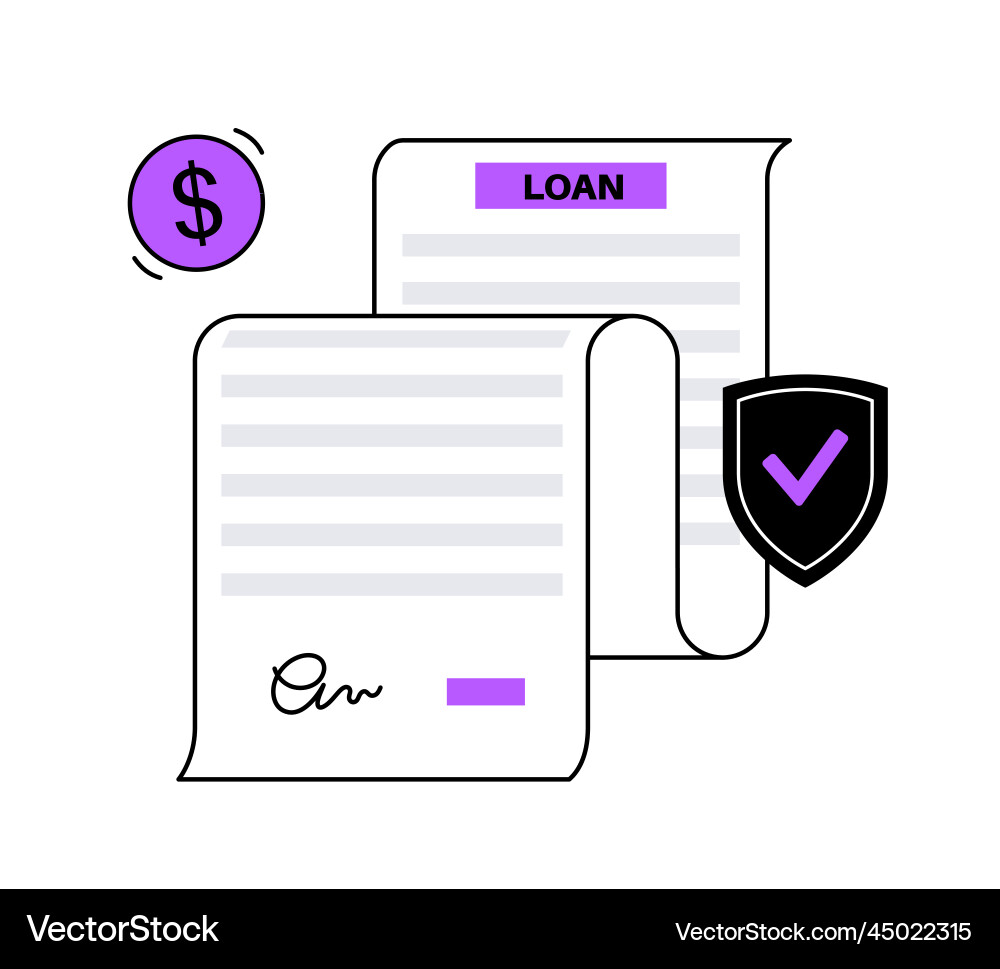 Loan paper document Royalty Free Vector Image - VectorStock