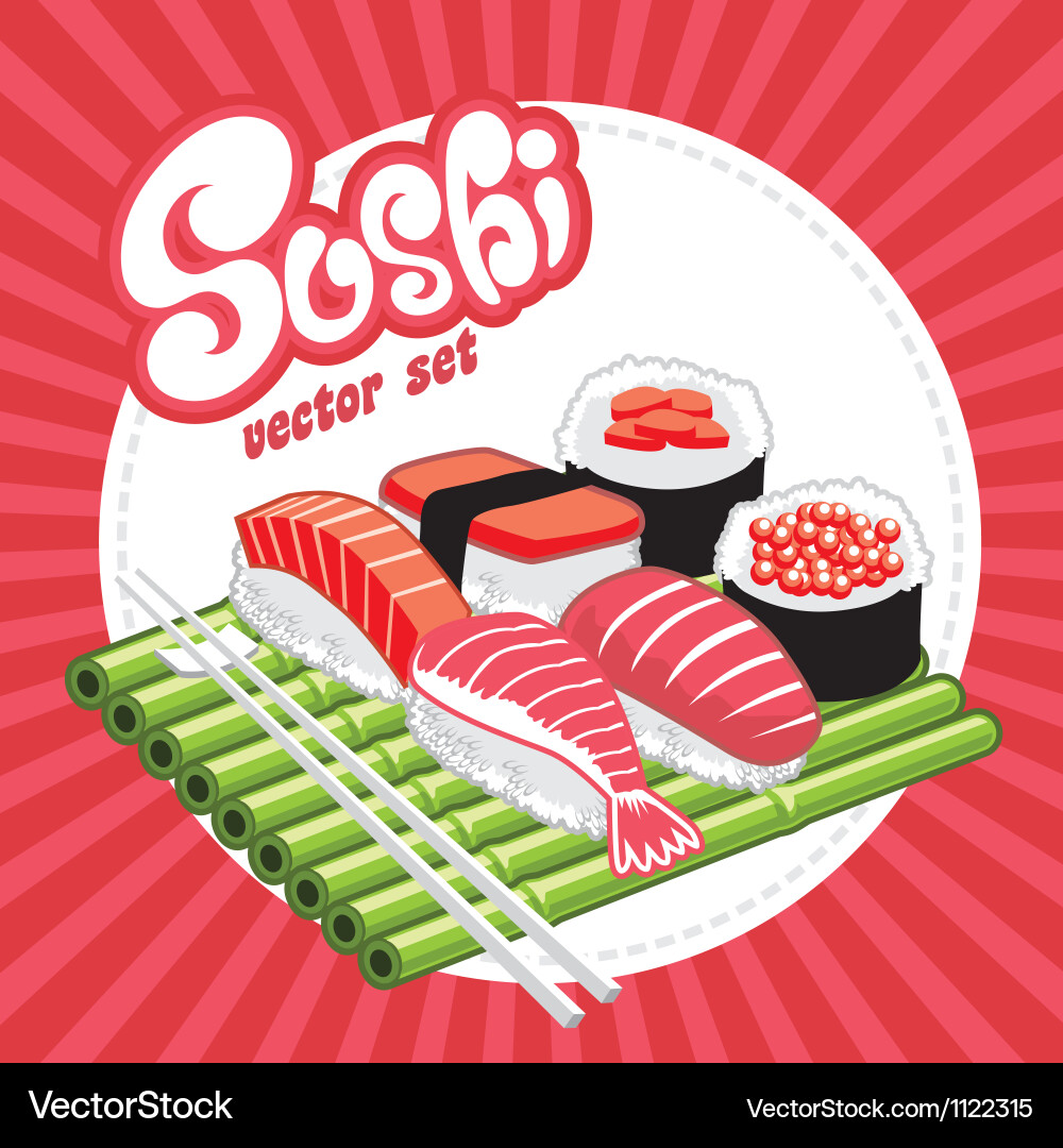 Set of sushi Royalty Free Vector Image - VectorStock