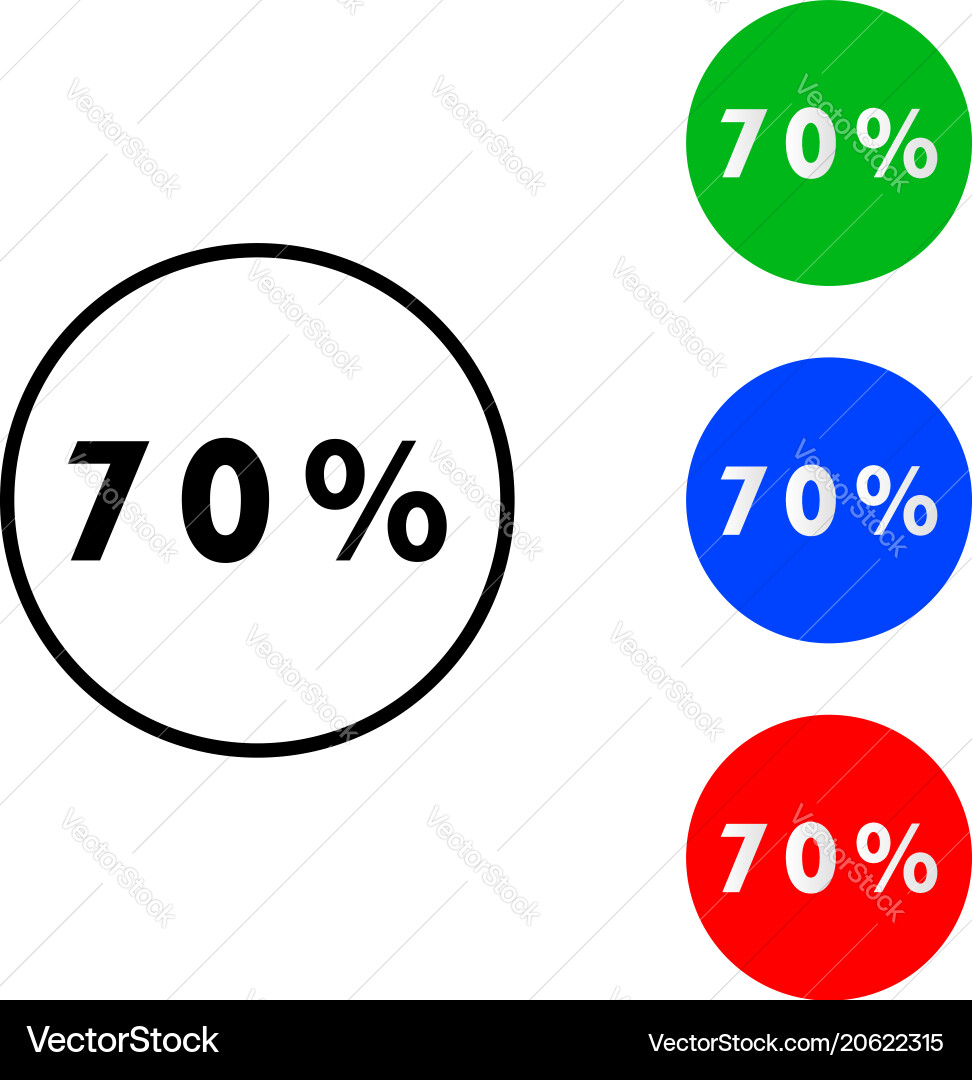 Sieben Prozent Ikone Lizenzfreies Vektorbild