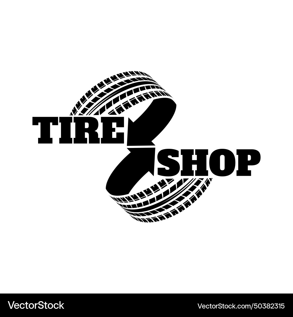 Tire track circle arrows symbol Royalty Free Vector Image