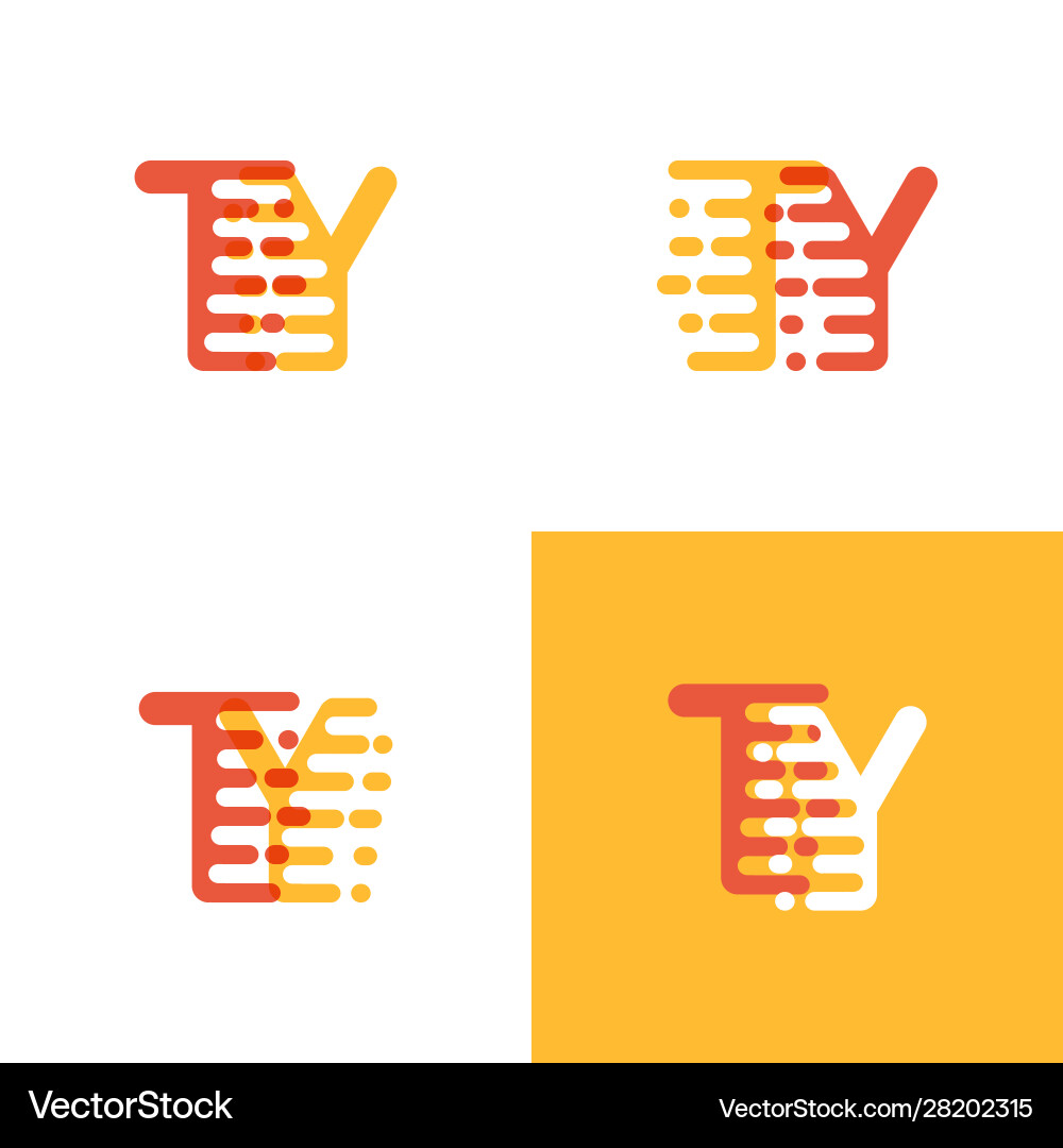 Ty Buchstaben Logo mit Akzent Geschwindigkeit weich orange