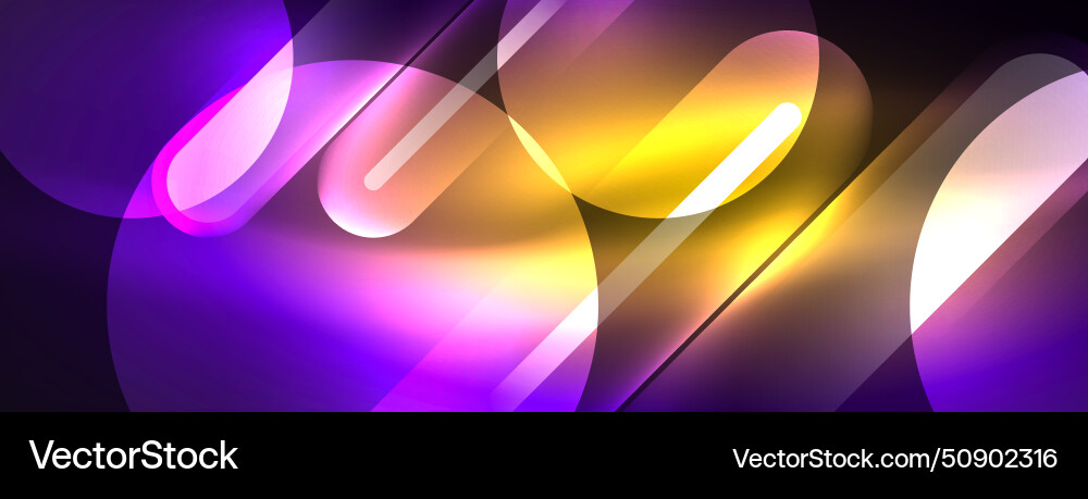 Abstract design pulsates with neon glowing light Vector Image