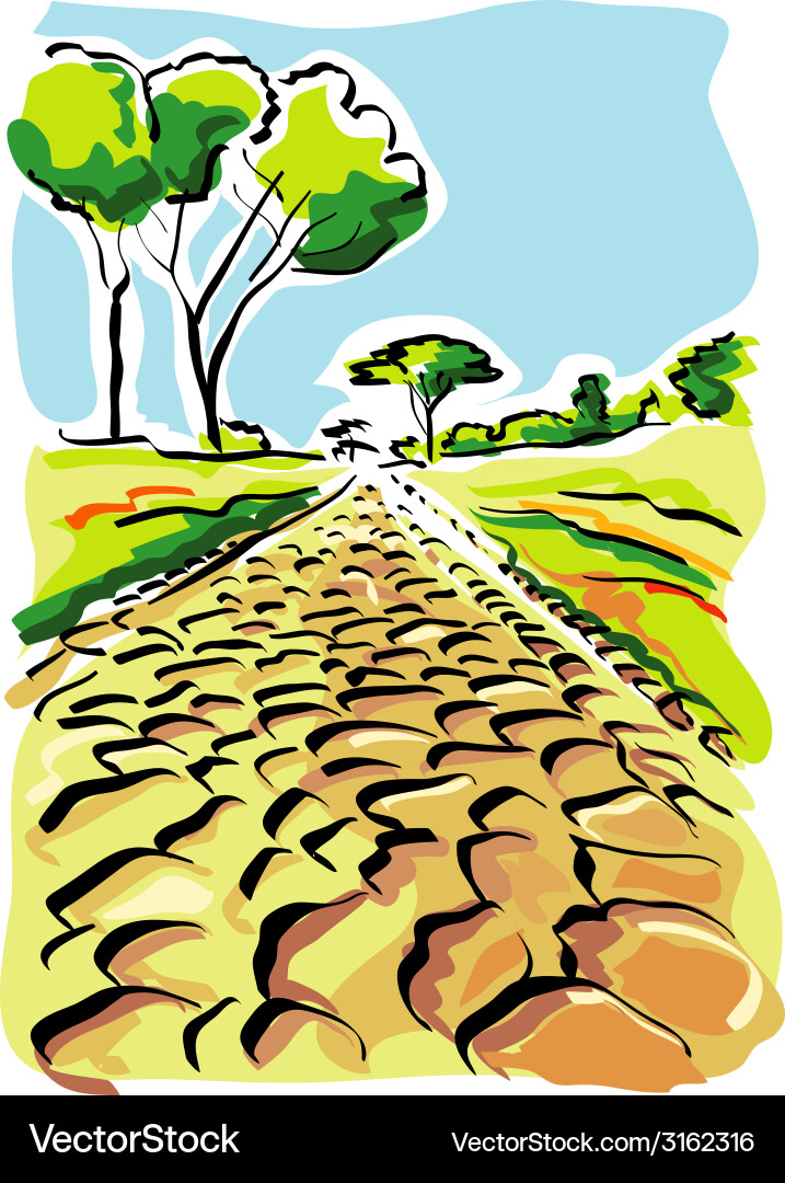 Ancient Roman Road, Appian Way Royalty Free Vector Image
