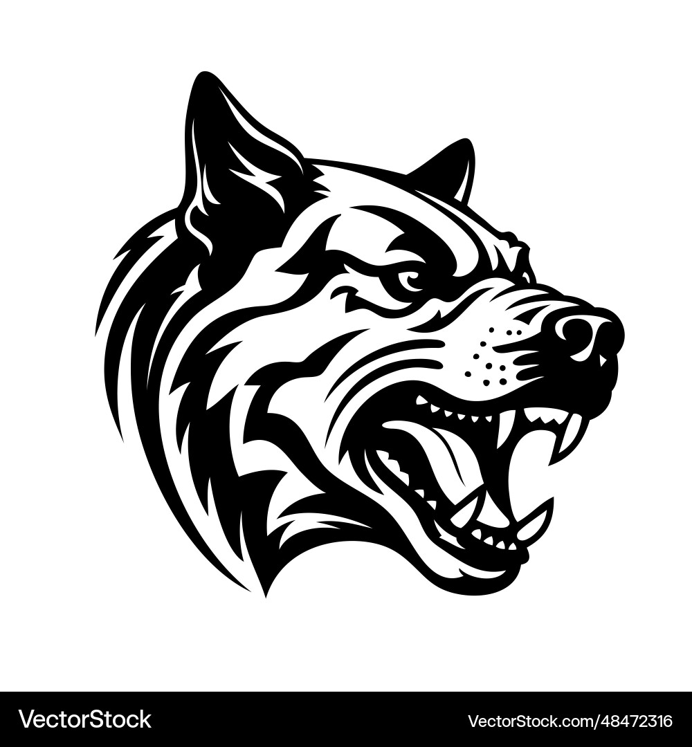 Angry dog logo design head concept icon Royalty Free Vector