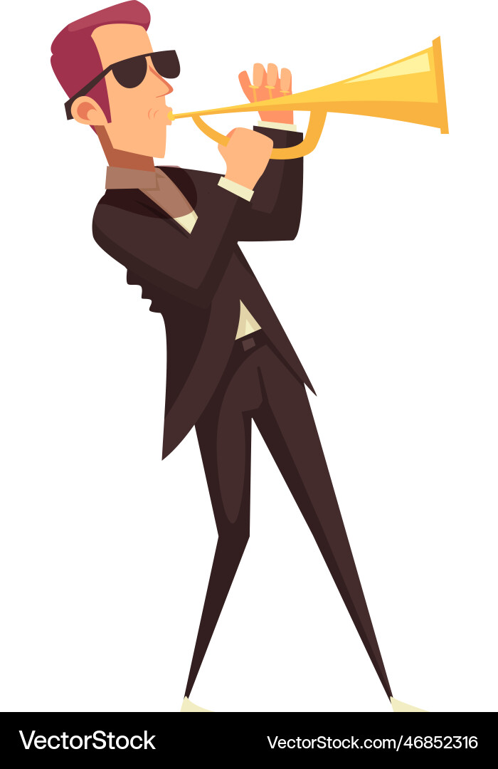 Cartoon jazz musician Royalty Free Vector Image