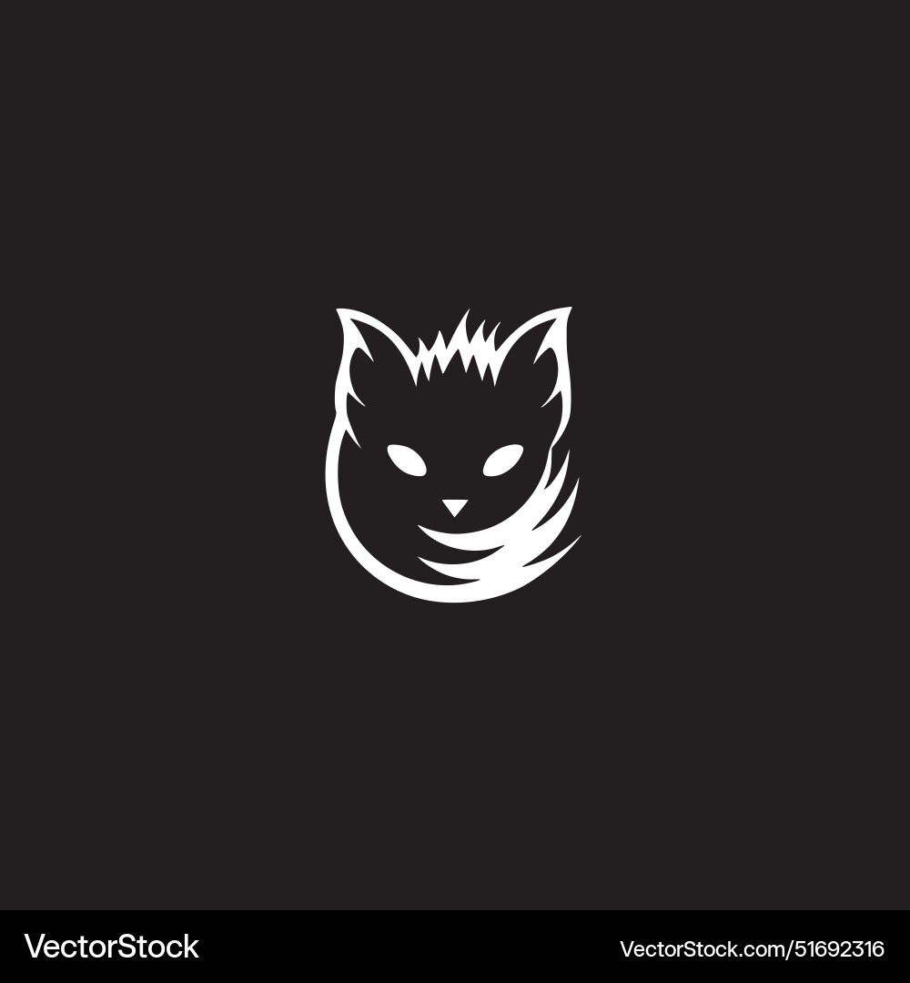 Cat - minimalist and flat logo Royalty Free Vector Image