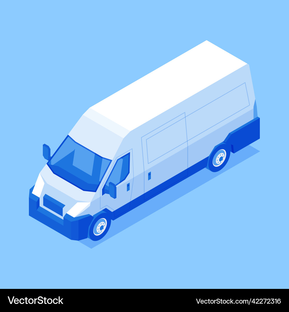 Commercial Cargo Van Isometric Royalty Free Vector Image