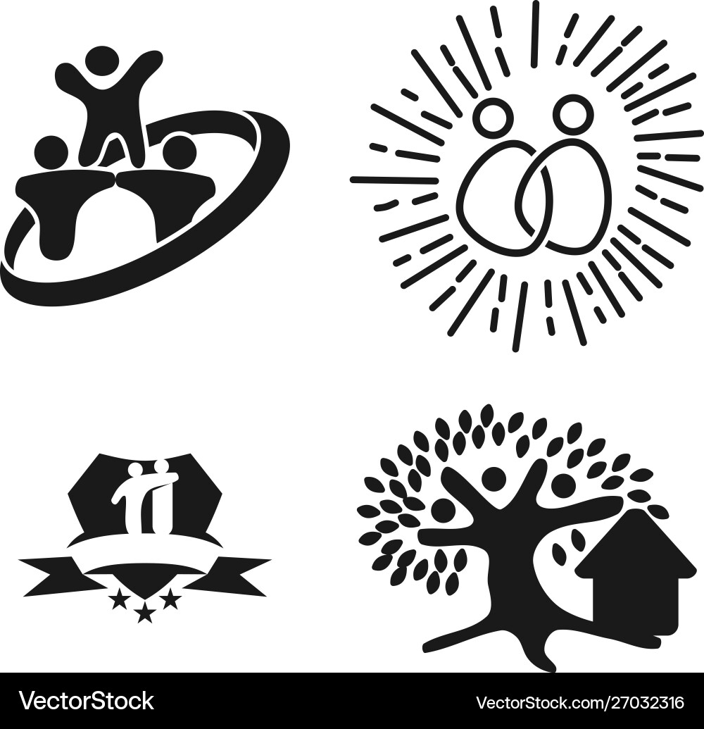 Commitment teamwork together business black logo Vector Image
