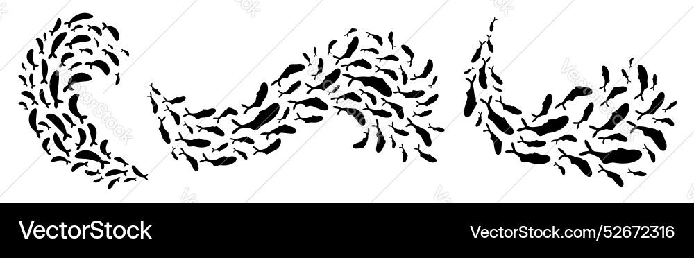 Diverse fish patterns swirling underwater shapes Vector Image