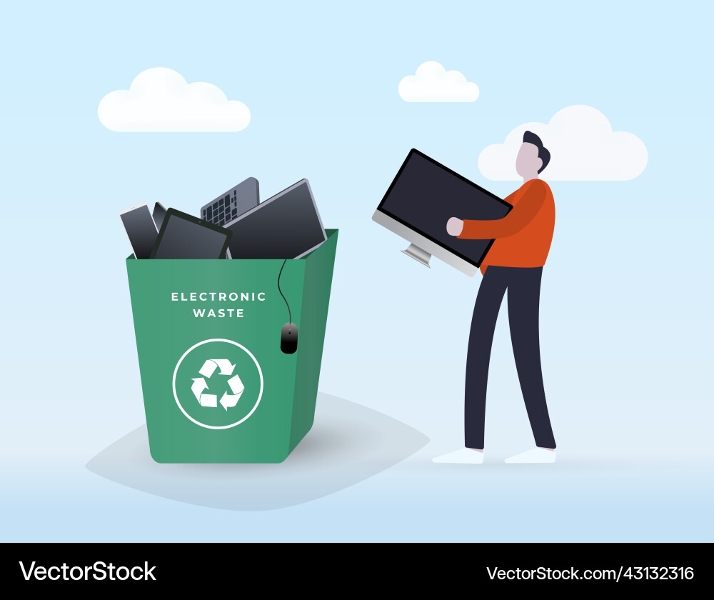 Electronics recycling and waste management concept