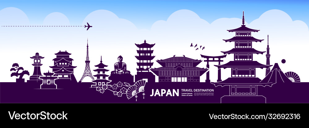 Japan travel destination Royalty Free Vector Image