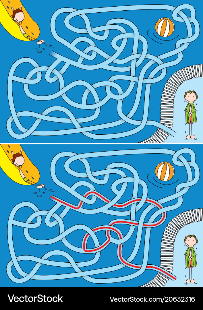 Pool maze Royalty Free Vector Image - VectorStock