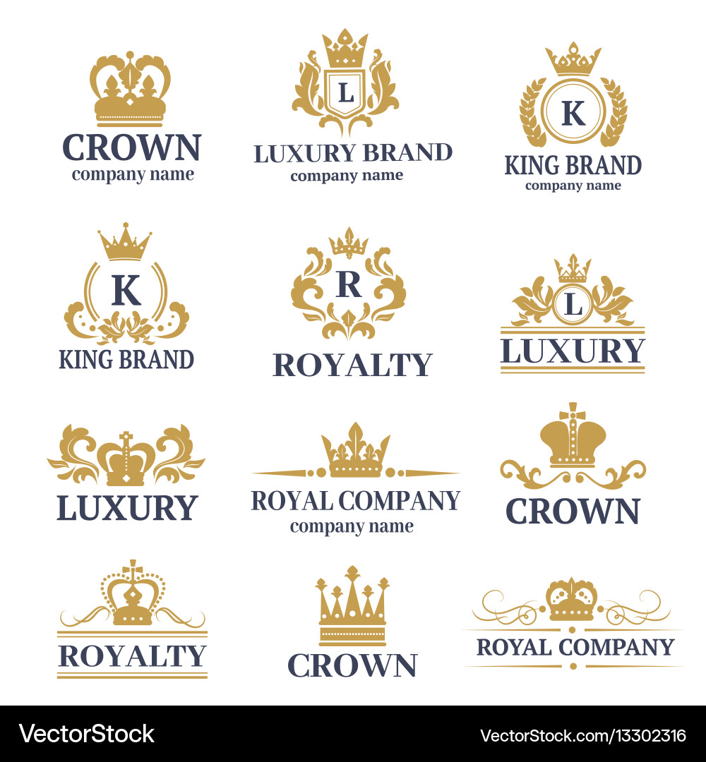 Royal Crest & Calligraphy Logo Royalty Free Vector Image