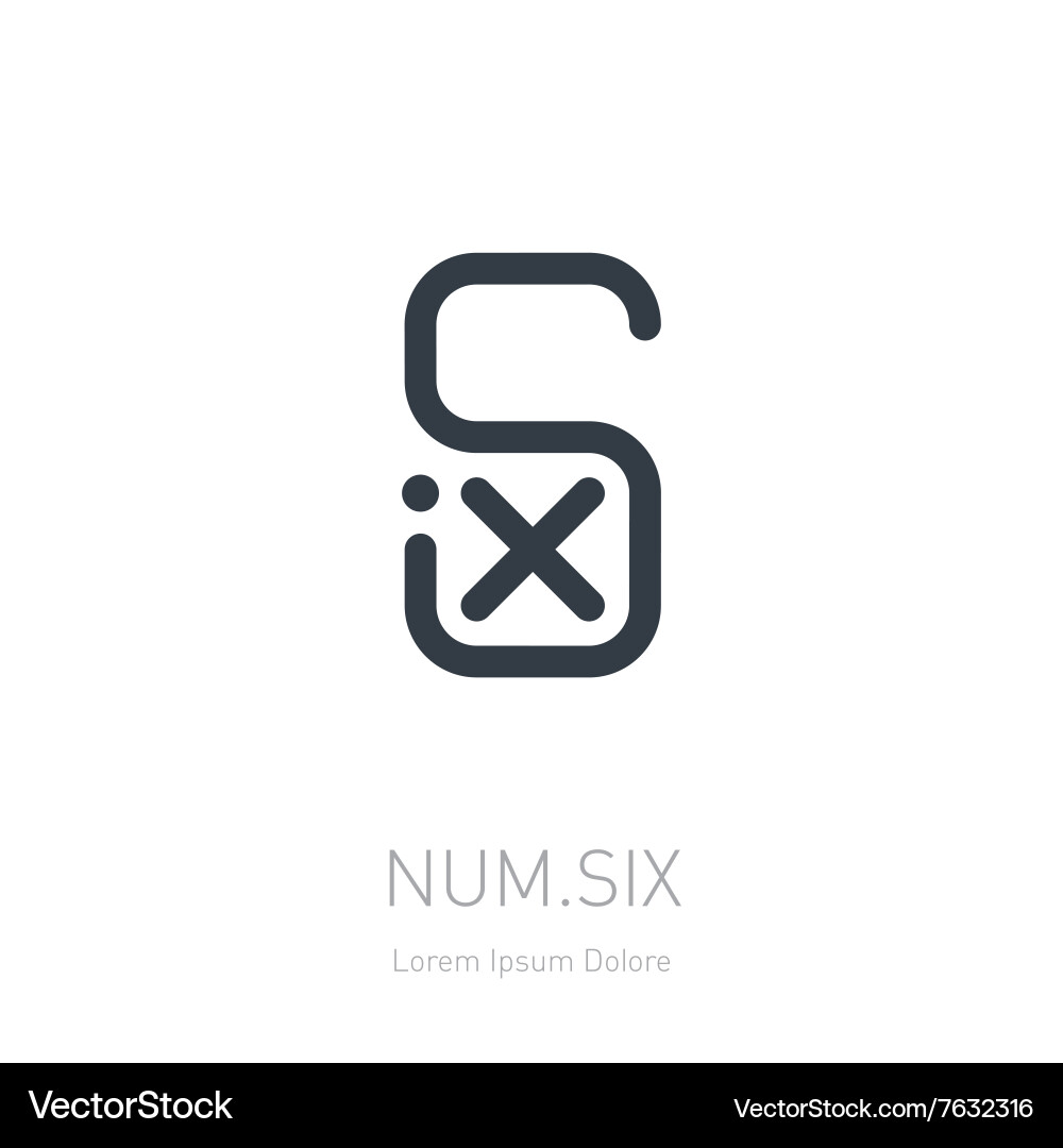 Six Number Logo Template Royalty Free Vector Image