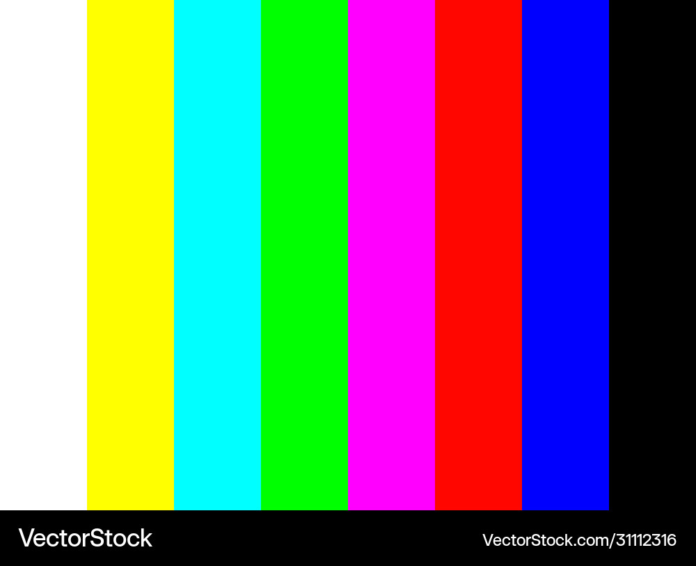 Tv colour bars test card screen smpte television Vector Image