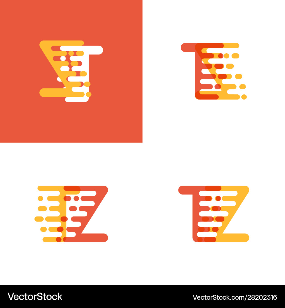 Tz Buchstaben Logo mit Akzent Geschwindigkeit weich orange